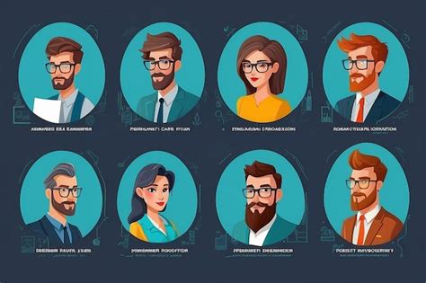 Premium Photo Vector Profession Characters Man And Woman Programmer