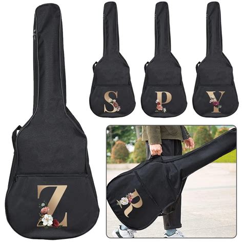 Acoustic Guitar Case Gold Letter Printing Series 31 41 Inch Guitar Bag Waterproof Black Guitar