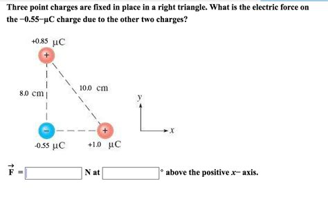 solved three point charges are fixed in place in a right
