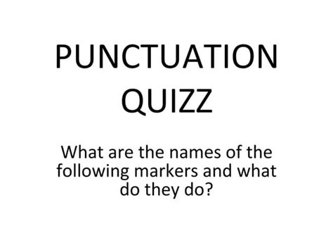 Punctuation Quiz Ppt