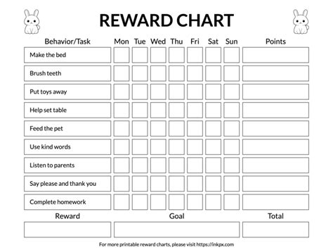 Free Printable Behavior Reward Charts In Pdf Png And  Formats · Inkpx