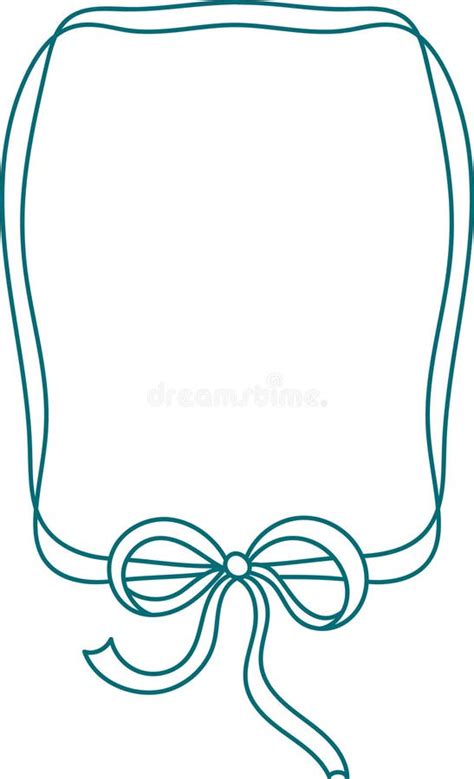 Line Vintage Rectangle Ribbon Frame With Bow Stock Illustration Illustration Of Minimalist