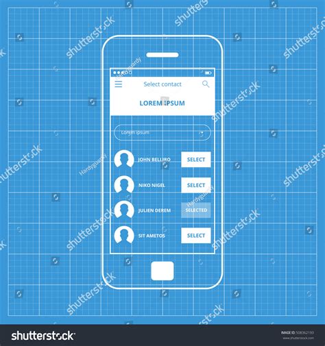 Mobile App Single Screen Ui Kit Stock Vector Royalty Free