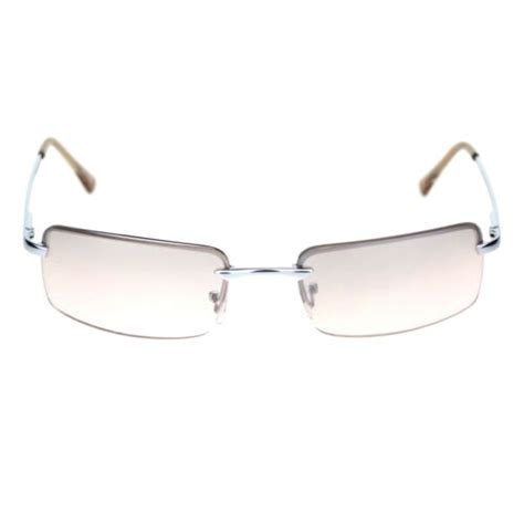 Mens Spring Hinge Narrow Rectangular Rimless Classy Metal Rim