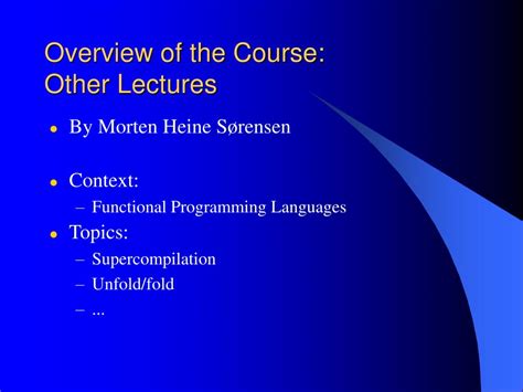 Ppt Optimisation Of Declarative Programs Lecture 1 Introduction