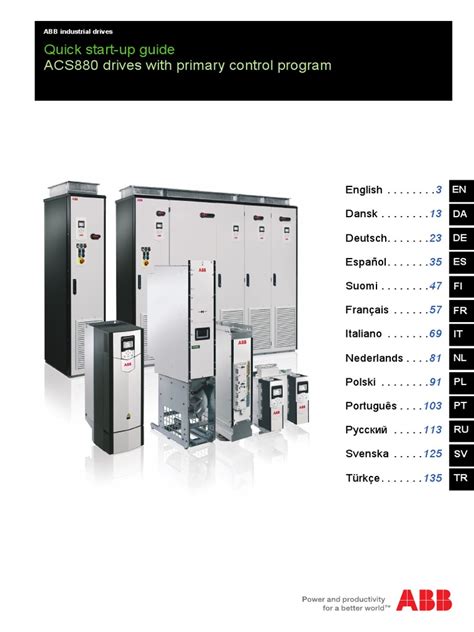 Acs880 Drives With Primary Control Program Quick Start Up Guide Pdf Electric Motor Menu