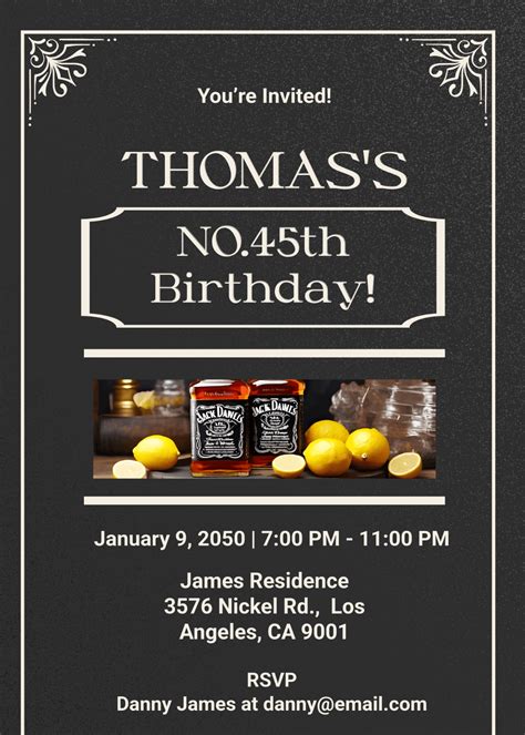 Adult Birthday Printable Invitation