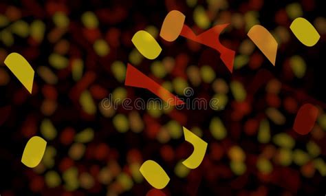 Irregularly Colored Flakes Floating Against A Blurred Background Stock