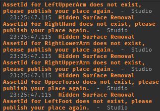 Hidden Surface Removal AssetId For Body Part Scripting Support Developer Forum Roblox