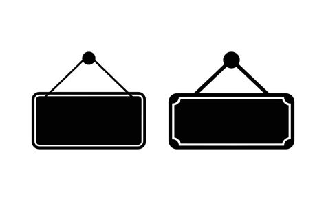 Two Hanging Black Signage Templates With Different Corner Styles On A