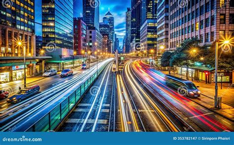 Subways And Trains Passing By With Blur Of Movement And Lights Royalty Free Stock Image