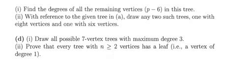 I Find The Degrees Of All The Remaining Vertices