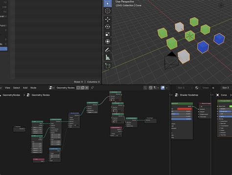 add different materials to a array node 4 by blender fun1 modeling