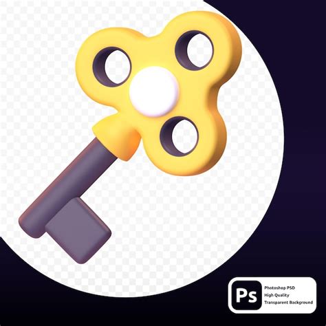 Premium Psd Key In 3d Render For Graphic Asset Web Or Presentation
