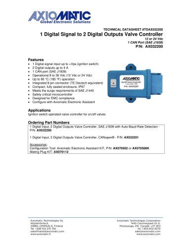 All Axiomatic Technologies Corporation Catalogs And Technical Brochures