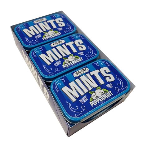 Big Sky Mints Peppermint Tin Sugar Free 6ct Box Jacks Candy