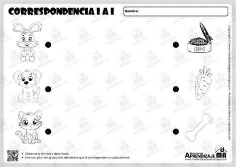 Correspondencia 1 A 1 Fichas Para Niños De 2 Años