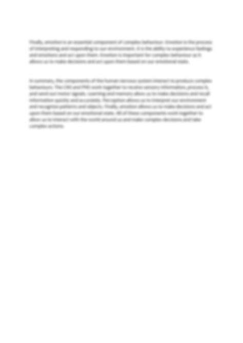 Solution How Do The Components Of The Human Nervous System Interact To