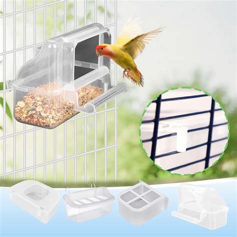 Cagogo Under 5 4pcs Bird Feeder Clear Food Box Feeder Spillproof
