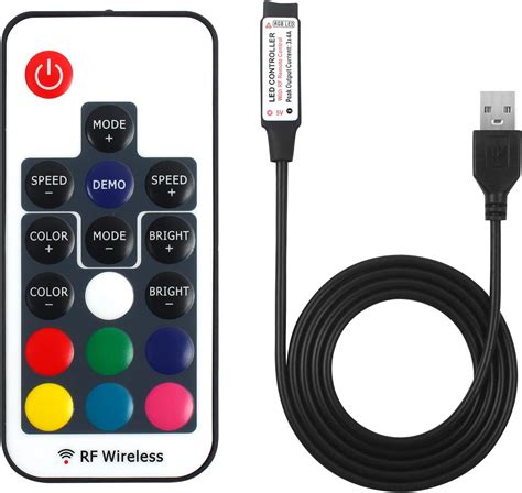 Rgbzone 1m Usb Dc 5v Led Controller Kit 17 Key Rf Wireless
