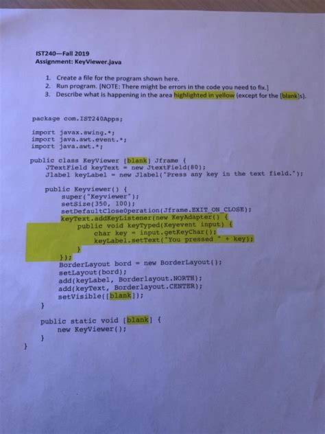 Solved Ist240 Fall 2019 Assignment Key Viewerjava 1