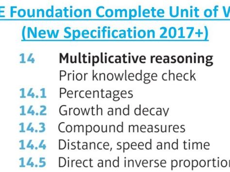 Gcse Foundation Unit 14 Multiplicative Reasoning Teaching Resources