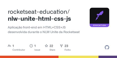 Github Rocketseat Educationnlw Unite Html Css Js Aplicação Front End Em Htmlcssjs