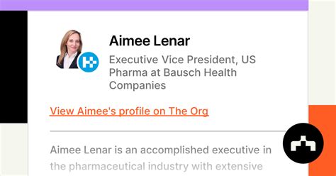 Aimee Lenar Executive Vice President Us Pharma At Bausch Health