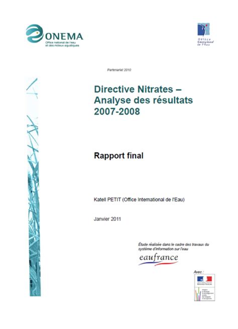 Directive Nitrates Analyse Des Résultats 2007 2008 Eaufrance