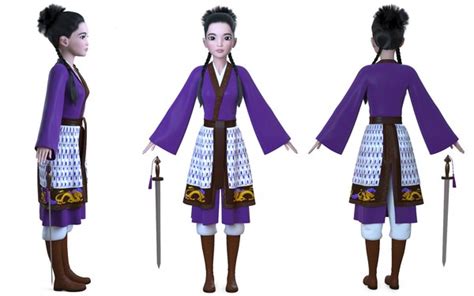 만화 소녀 아시아 전사 3d 모델 Turbosquid 2197895