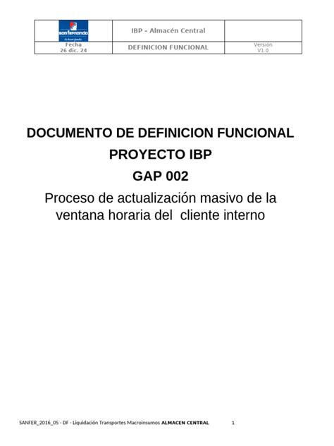 dfu gap 002 proceso de actualización masivo de la ventana horaria