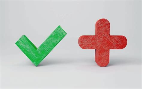 Premium Photo Green Check Mark And Red Cross Mark Symbol