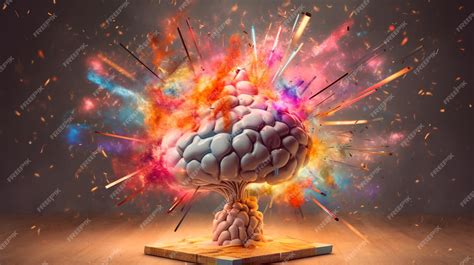 Premium Photo Concept Art Of A Human Brain Exploding With Knowledge