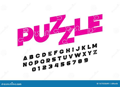 Puzzle Font Design Stock Vector Illustration Of Play 167555649
