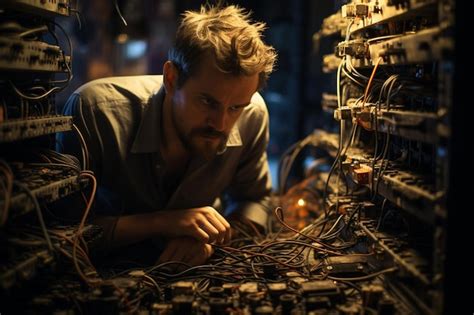 Premium Photo Server Engineer Troubleshooting Problem Ar C V