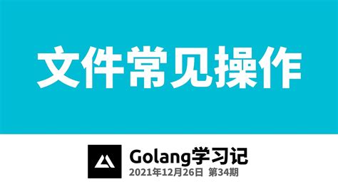 golang学习记34，文件常见操作 youtube