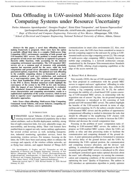 Pdf Data Offloading In Uav Assisted Multi Access Edge Computing