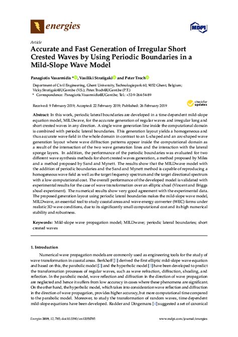 pdf accurate and fast generation of irregular short crested waves by