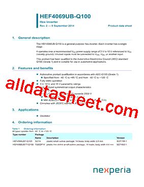 HEF UB Q Datasheet PDF Nexperia B V All Rights Reserved