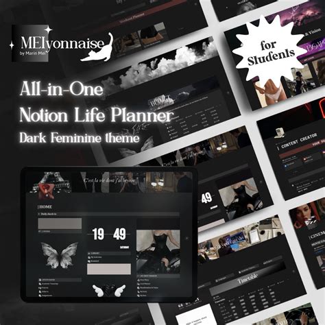 Dark Feminine Notion Template