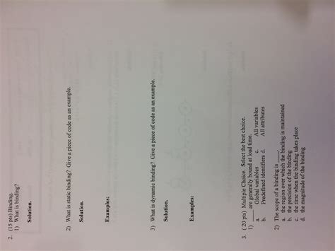 Solved Binding What Is Binding Solution What Is Static Chegg
