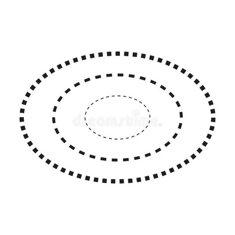 Tracing Ellipse Shape Symbol Dashed And Dotted Broken Line Element For
