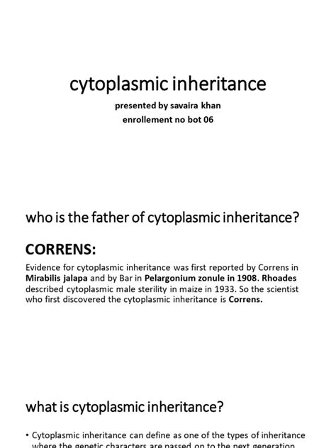 Cytoplasmic Inheritance Download Free Pdf Heredity Cytoplasm