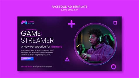 평면 디자인 게이머 스 트리머 템플릿 무료 Psd 파일