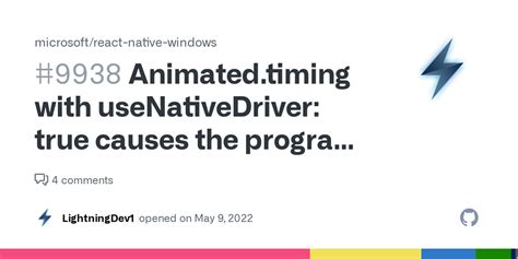 Animatedtiming With Usenativedriver True Causes The Program To Crash · Issue 9938 · Microsoft