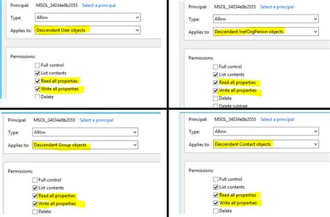 Azure Ad Connect Ad Domain Service Account Permissions Microsoft Qanda