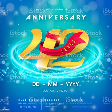 블루 추상 미래 공간 배경에 42 주년 기념 로고 템플릿입니다 하이테크 네트워크 디지털 기술 개념 설계 요소로 숫자를 축하하는 42 번째 현대 기술 디자인 광고에 대한 스톡