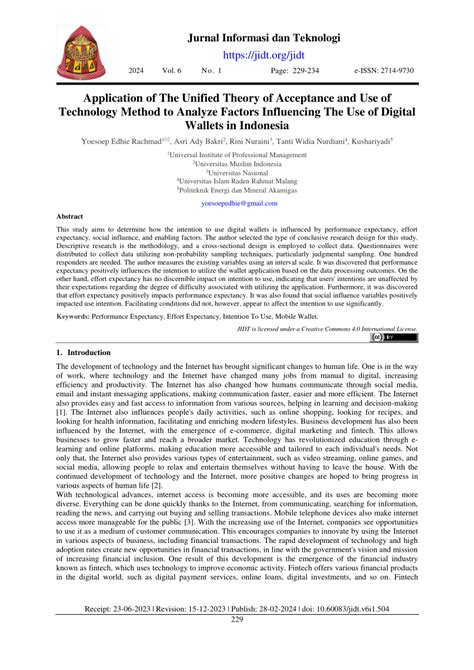 Pdf Application Of The Unified Theory Of Acceptance And Use Of Technology Method To Analyze