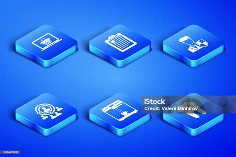 부러진 치아 노트북의 장바구니 커피 머신 및 컵 마케팅 목표 전략 치과 카드가있는 클립 보드 및 사용자 보호 아이콘을 설정합니다