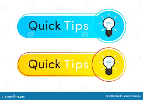 Quick Tips Label Vector Flat Style For Useful Information Sticker Stock